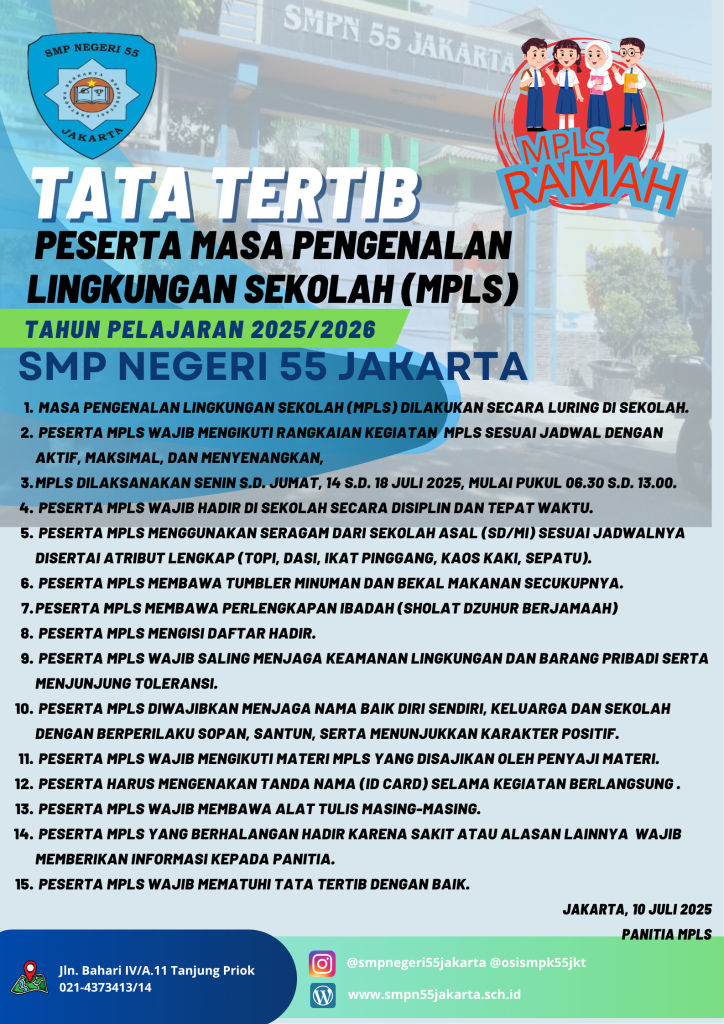 Masa Pengenalan Lingkungan Sekolah (MPLS) TP. 2025/2026 | SMP Negeri 55 Jakarta | Laman 2